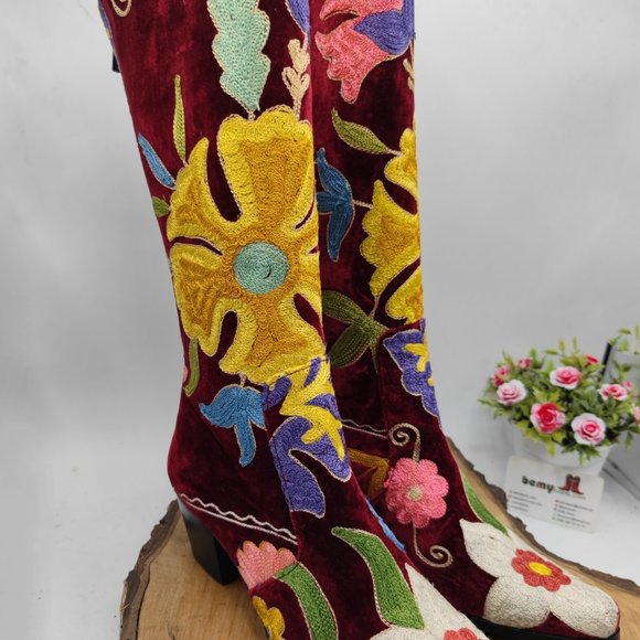 Bemyboots | Shoes | Vintage Cowboy Boots Unique Boots Suzani Boots ...